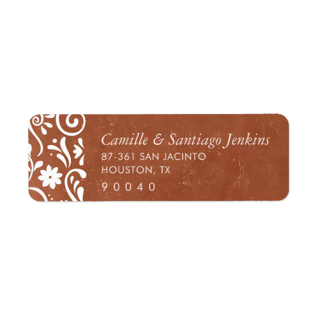 Mexican Wedding Terracotta Label | Zazzle