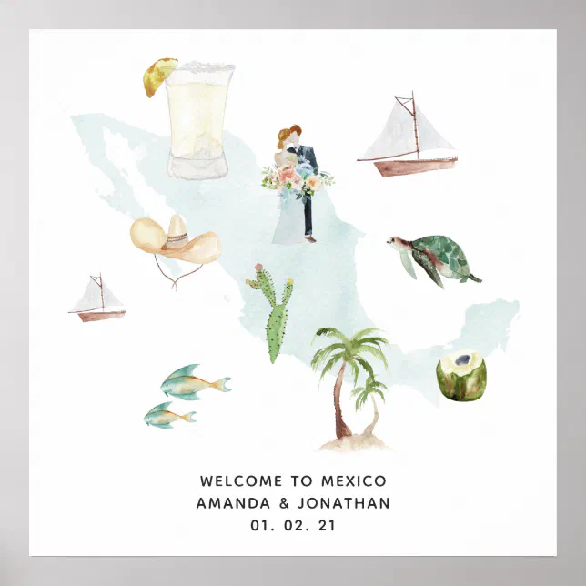 Mexican Wedding Welcome Poster | Zazzle