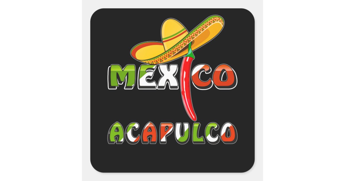 MEXICO ACAPULCO SQUARE STICKER | Zazzle