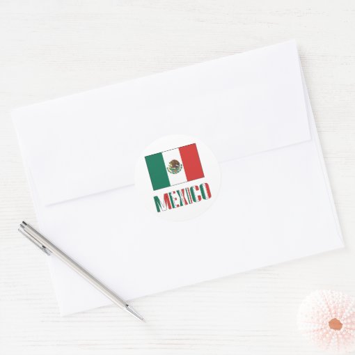 Mexico and Mexican Flag Classic Round Sticker | Zazzle