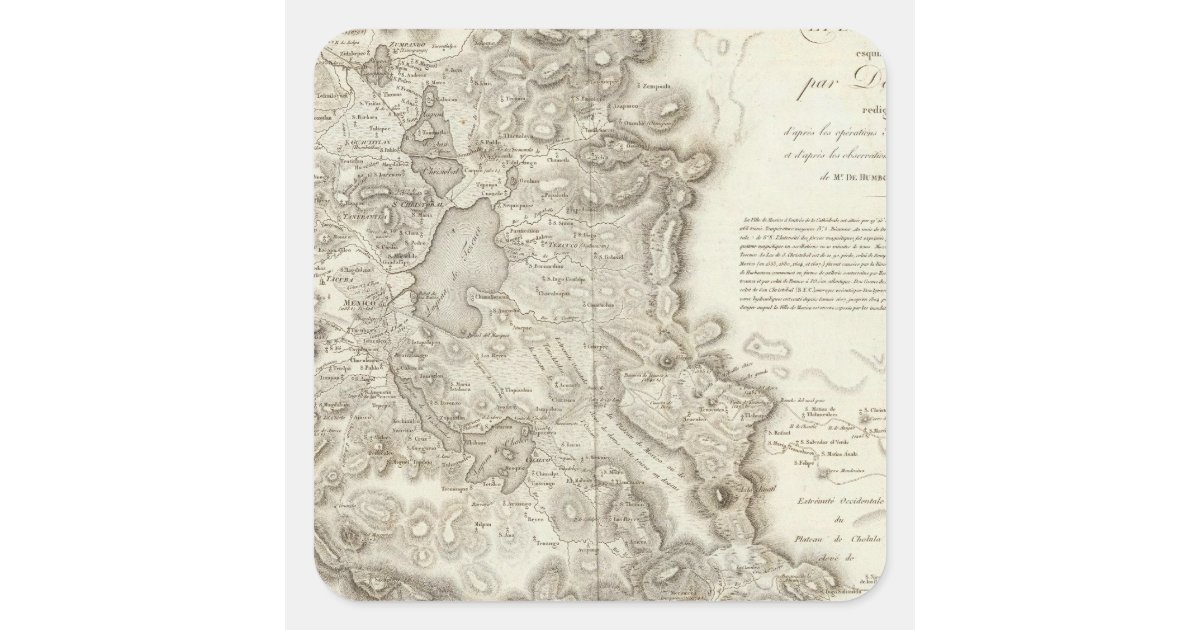 Mexico city map square sticker | Zazzle