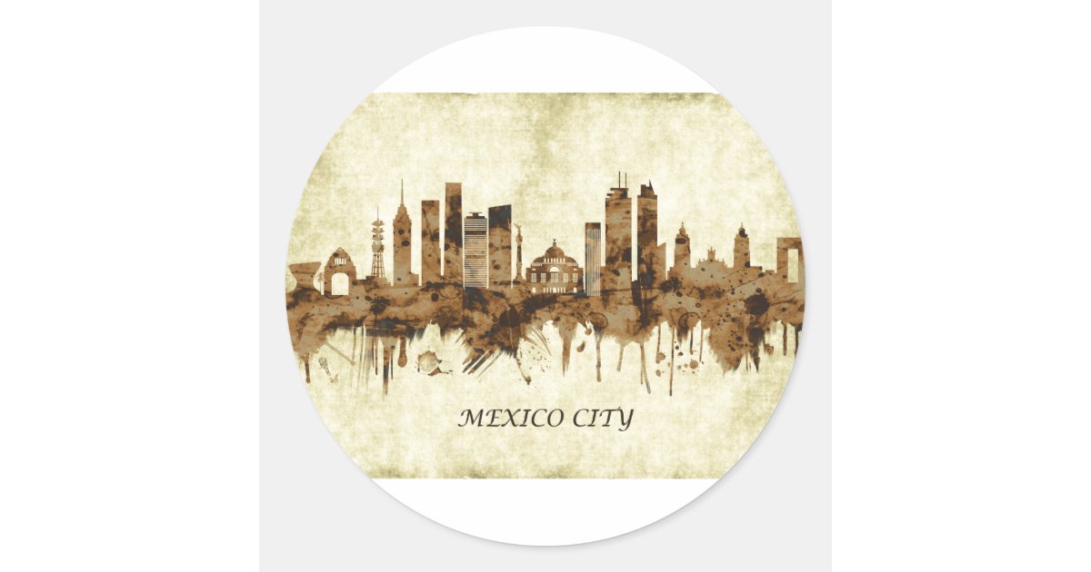 Mexico City Mexico Cityscape Classic Round Sticker | Zazzle