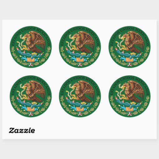 Mexico Coat of Arms Round Sticker | Zazzle