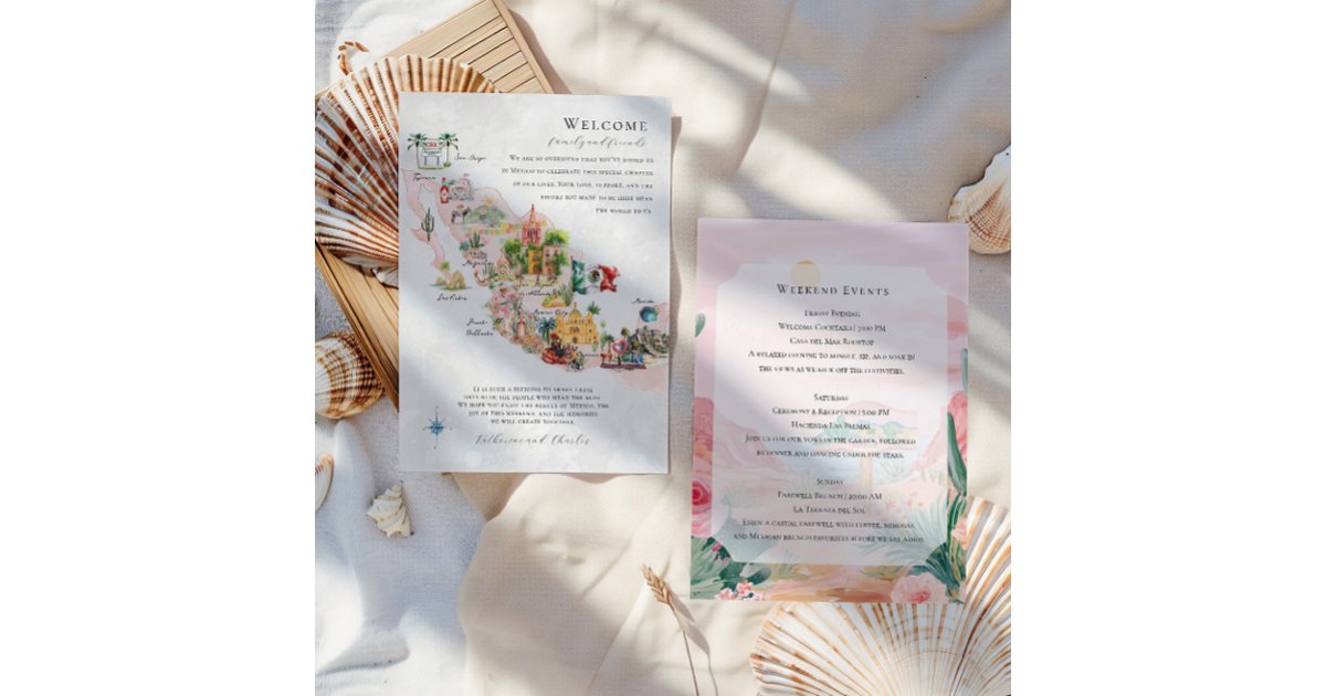 Mexico | Destination Wedding Itinerary Map | Zazzle