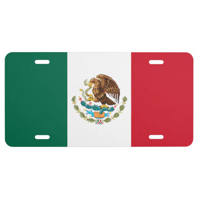 Mexico Flag, Bandera de Mexican Republic License Plate | Zazzle