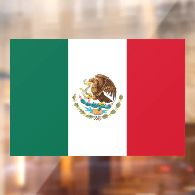 Mexico Flag, Bandera de Mexican Republic Window Cling | Zazzle
