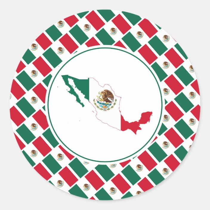 MEXICO FLAG CLASSIC ROUND STICKER | Zazzle.com
