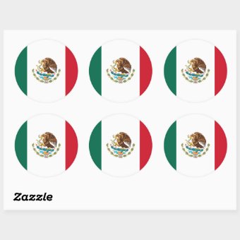 Mexico flag classic round sticker | Zazzle