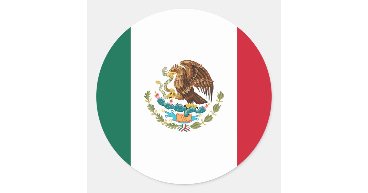 Mexico flag classic round sticker | Zazzle