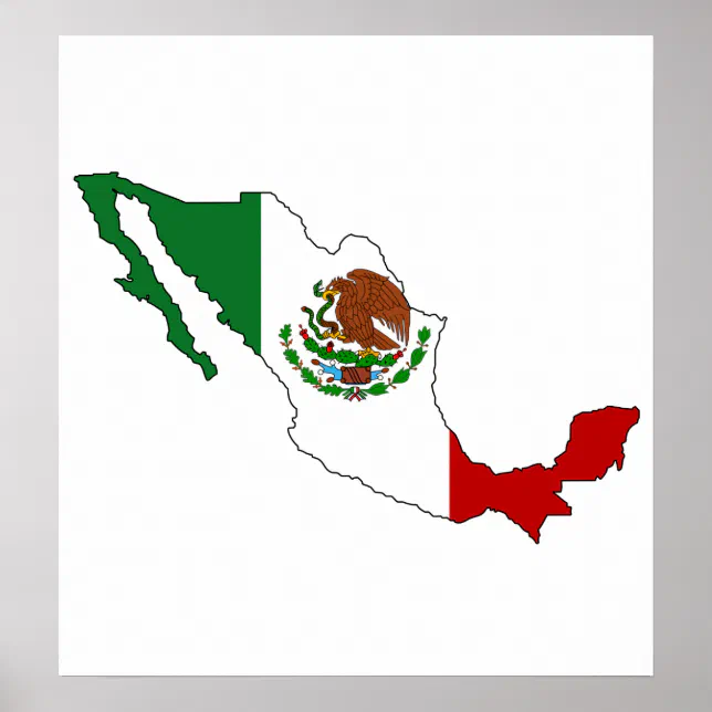 Mexico Flag Map full size Poster | Zazzle