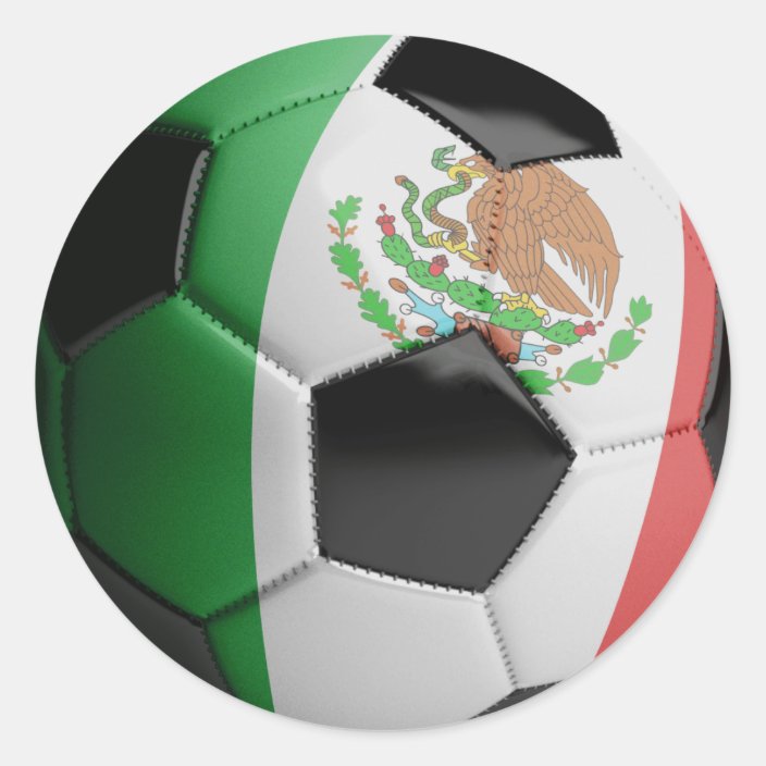 Mexico flag Soccer Ball Classic Round Sticker | Zazzle.com