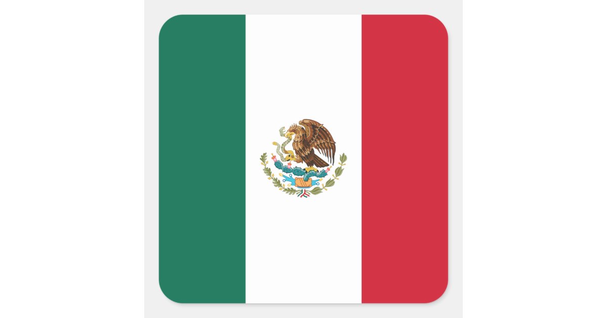 Mexico Flag Square Sticker | Zazzle