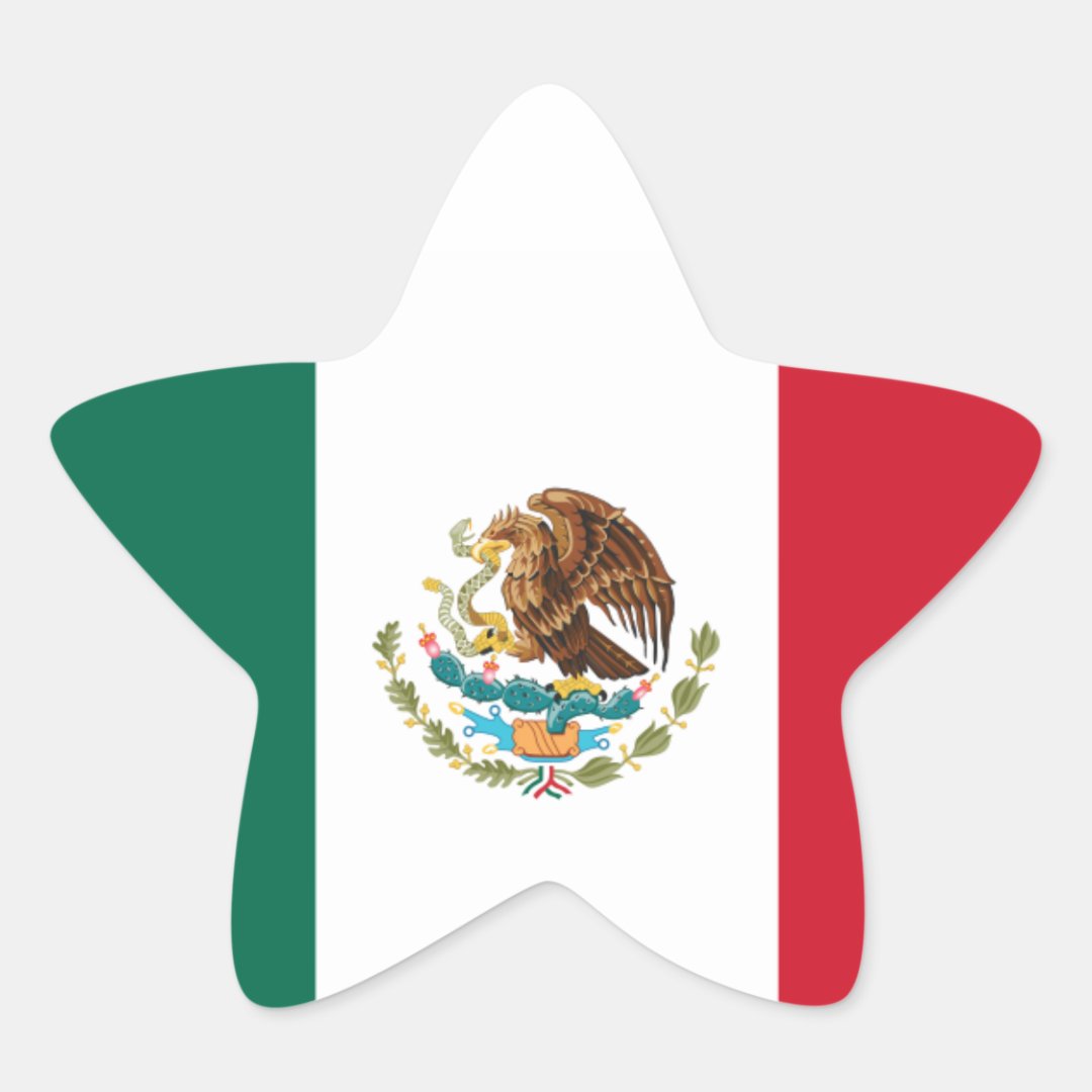Mexico flag star stickers | Zazzle