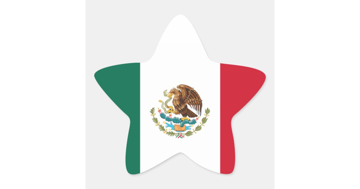 Mexico flag star stickers | Zazzle
