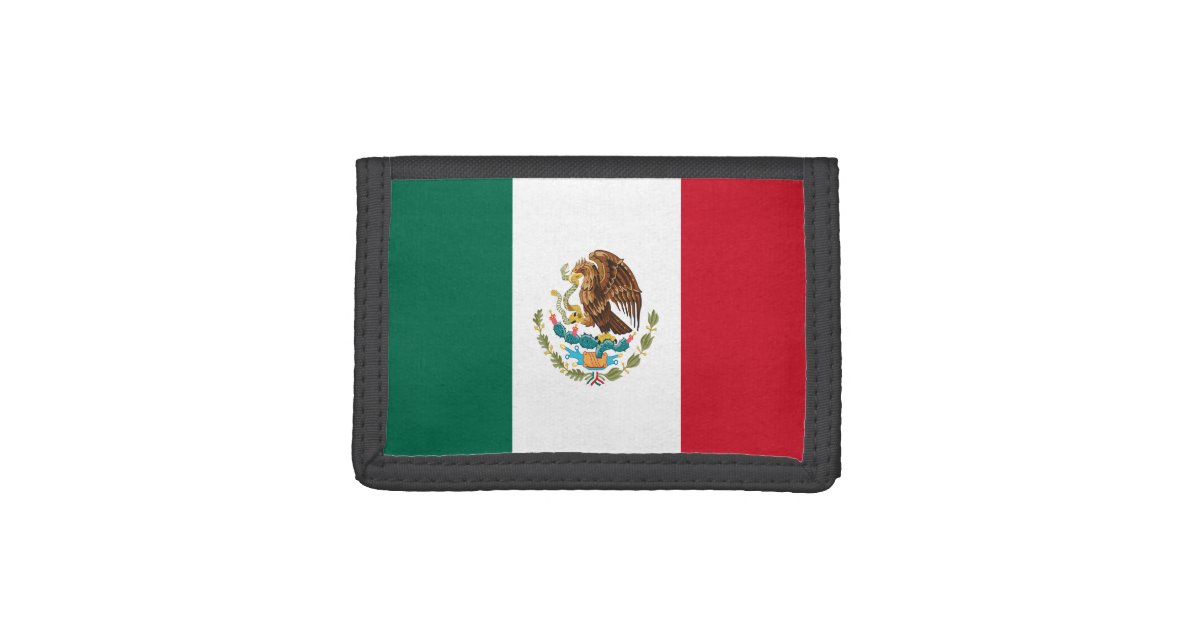 Mexico Flag TriFold Nylon Wallet | Zazzle