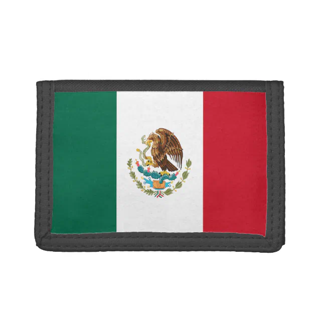 Mexico Flag TriFold Nylon Wallet | Zazzle