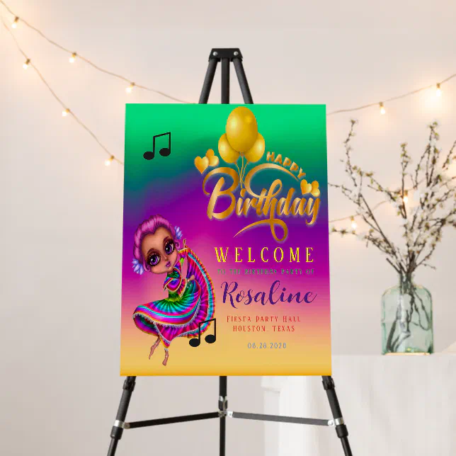 Mexico Hispanic Girl Dancing Welcome Sign | Zazzle