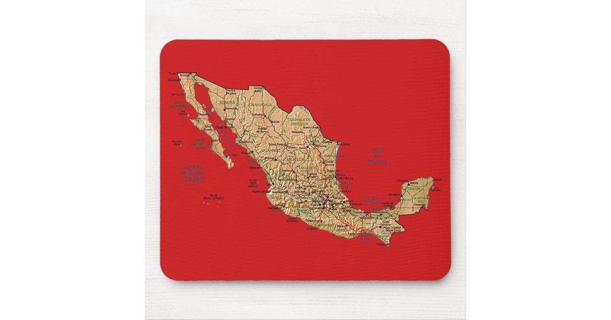 Mexico Map Mousepad | Zazzle