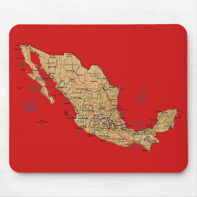 Mexico Map Mousepad | Zazzle