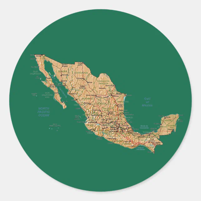 Mexico Map Sticker | Zazzle