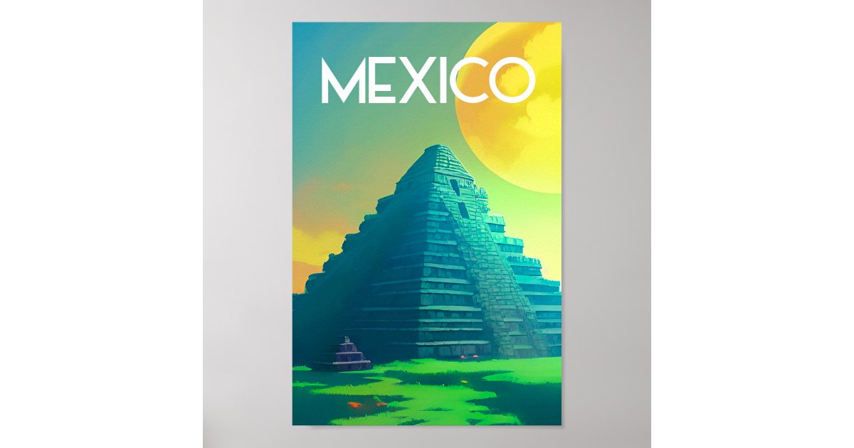 Mexico Mayans pyramid Ai art Poster | Zazzle