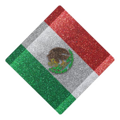 Mexico Mexican Flag Graduate Graduation Glitter Graduation Cap Topper ...