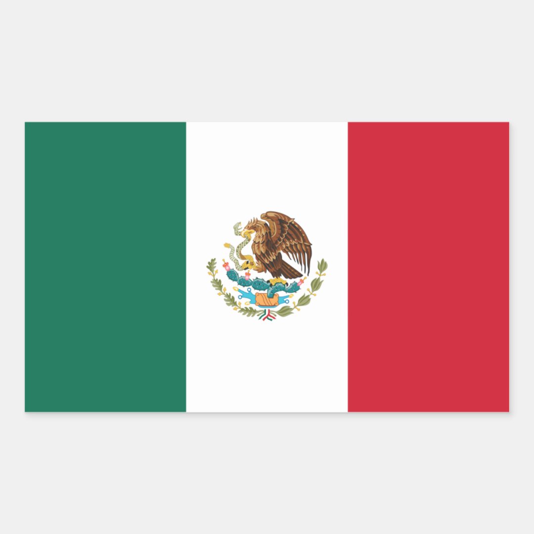 Mexico/Mexican Flag Rectangular Sticker | Zazzle