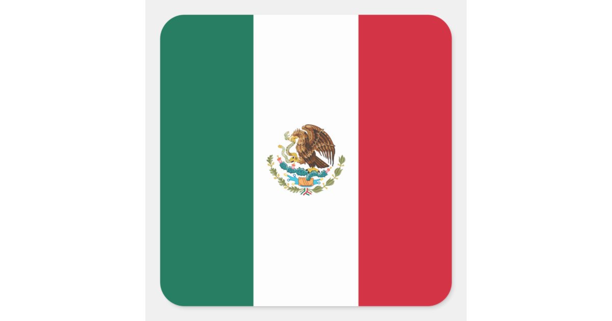Mexico (Mexican) Flag Square Sticker | Zazzle