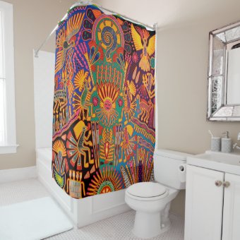 Mexico Mexican Mayan Aztec LatinX Hispanic Oaxacan Shower Curtain | Zazzle