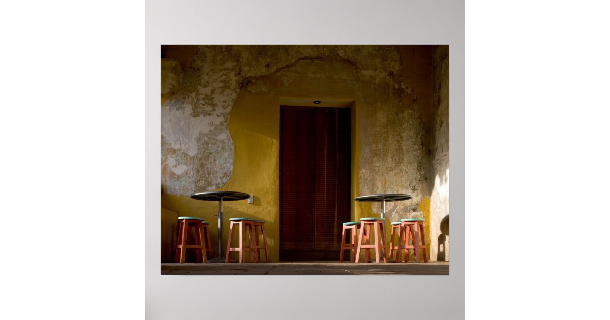 Mexico, Oaxaca, Afternoon sun lights balcony of Poster | Zazzle