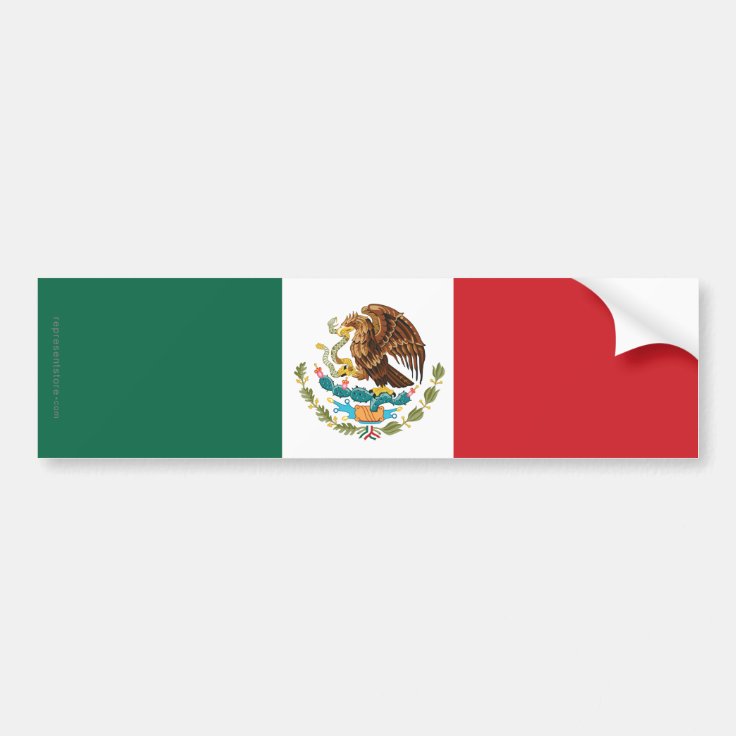Mexico Plain Flag Bumper Sticker | Zazzle