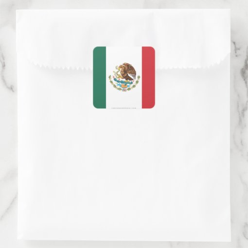 Mexico Plain Flag Square Sticker | Zazzle