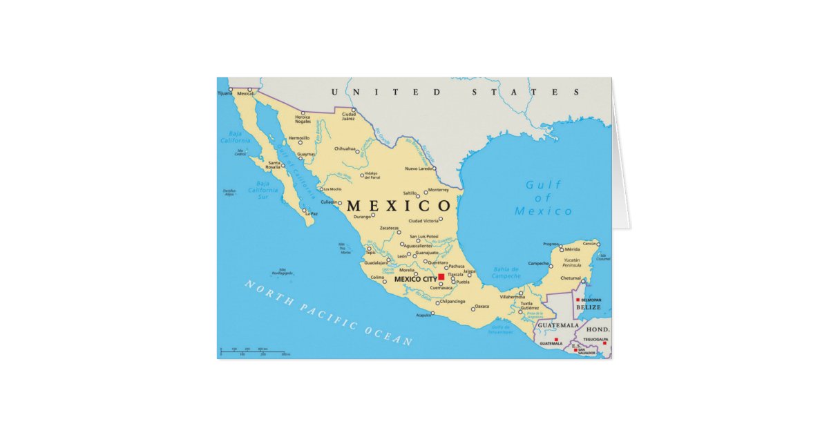 Mexico Political Map | Zazzle