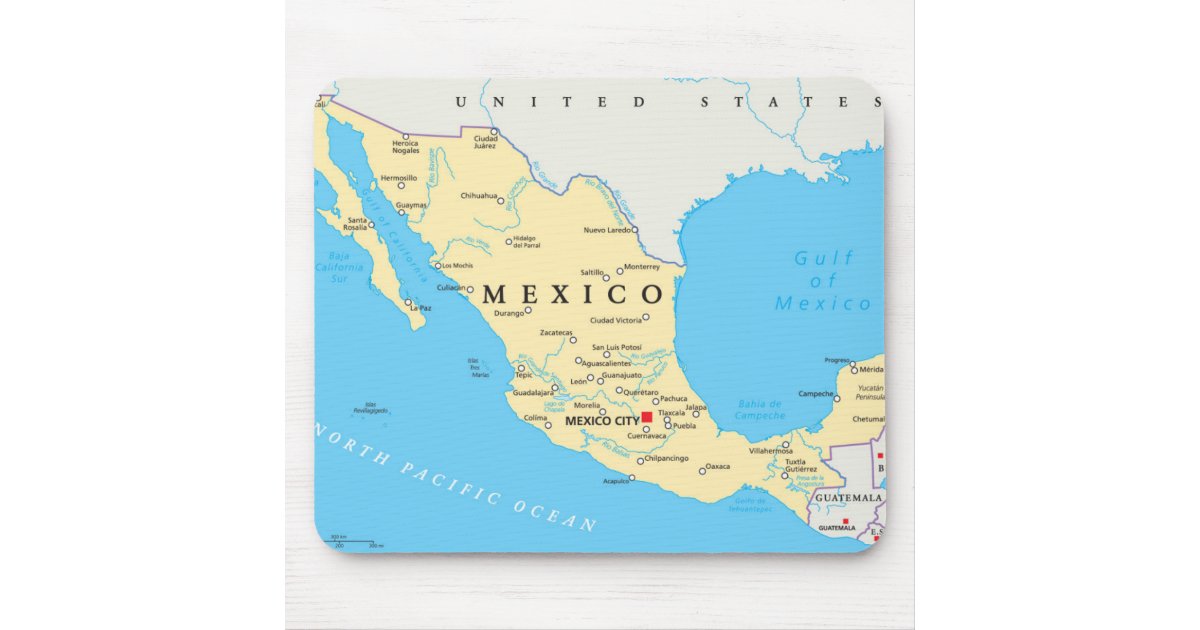 Mexico Political Map Mouse Pad | Zazzle