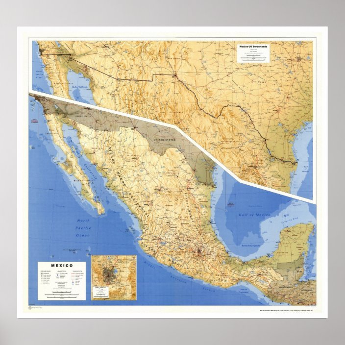 Mexico Reference Map - 1993 Poster | Zazzle.com