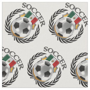 Flag of Mexico Mexican Soccer Ball Pattern Fabric | Zazzle.com