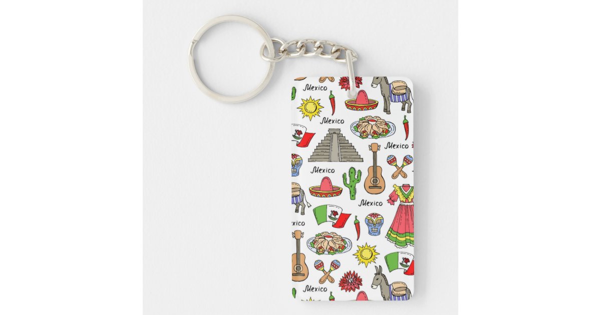 Mexico | Symbols Pattern Keychain | Zazzle