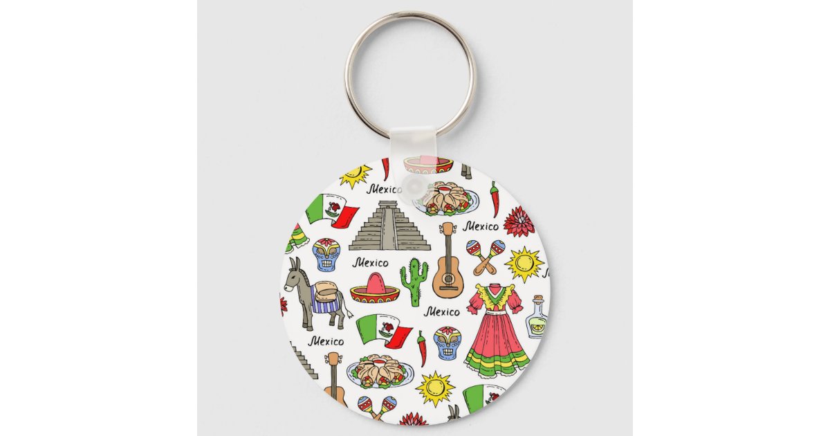 Mexico | Symbols Pattern Keychain | Zazzle