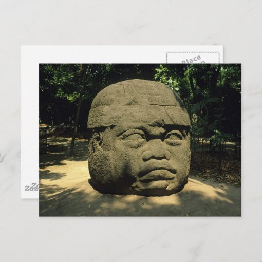 Mexico, Villahermosa, giant Olmec head, La Venta Postcard | Zazzle