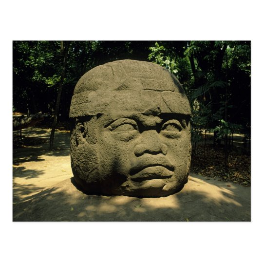 Mexico, Villahermosa, giant Olmec head, La Venta Postcard | Zazzle.com