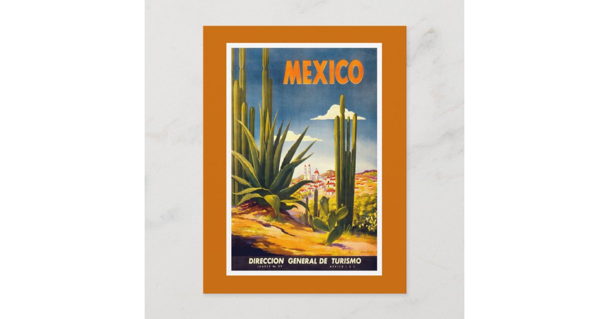 "Mexico" Vintage Travel Poster Postcard | Zazzle