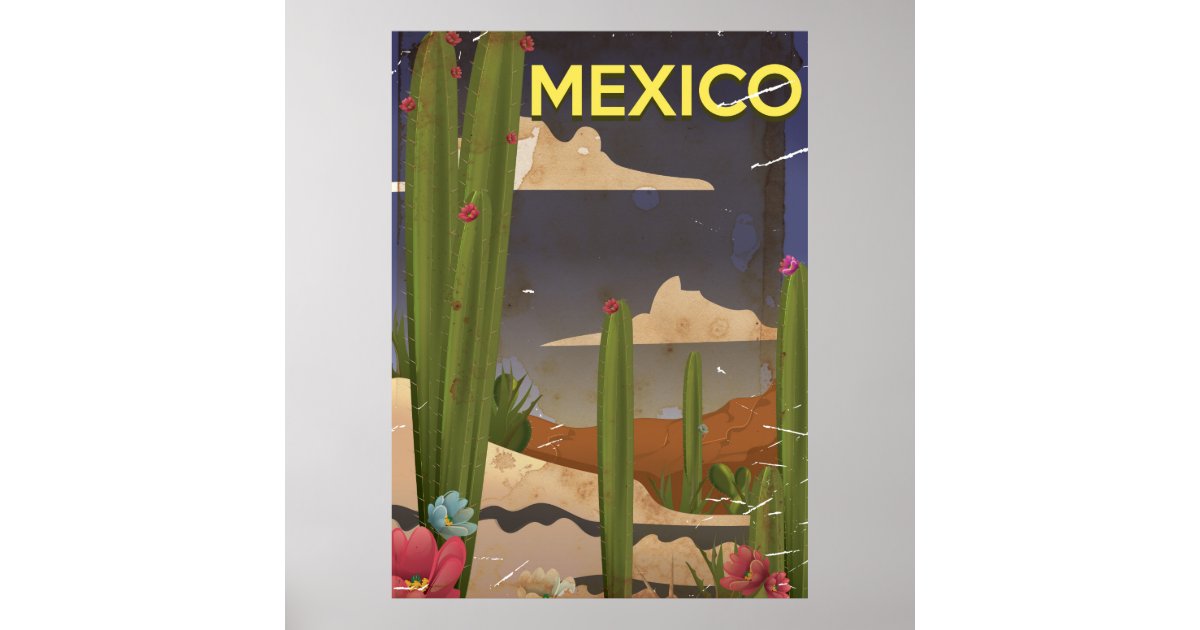 Mexico Vintage travel poster. Poster | Zazzle