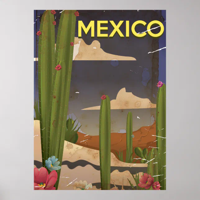 Mexico Vintage travel poster. Poster | Zazzle