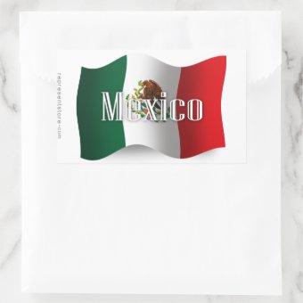 Mexico Waving Flag Rectangular Sticker | Zazzle