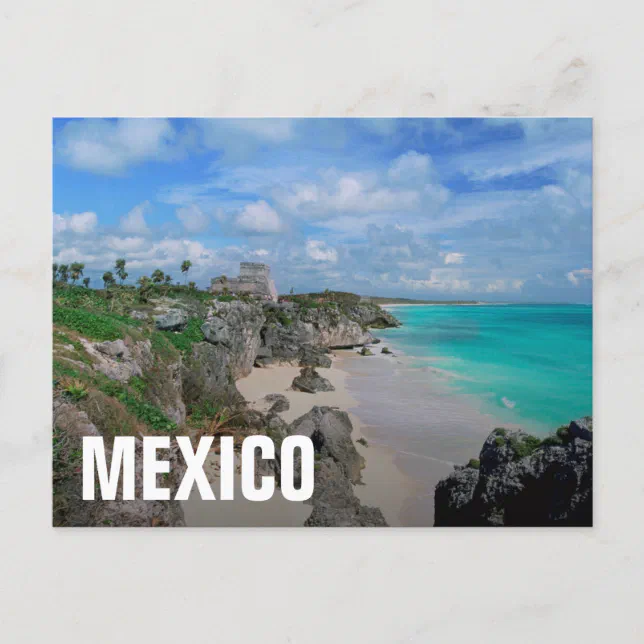 Mexico, Yucatan, Peninsula, Ruins Of Tulum, Mayan Postcard | Zazzle