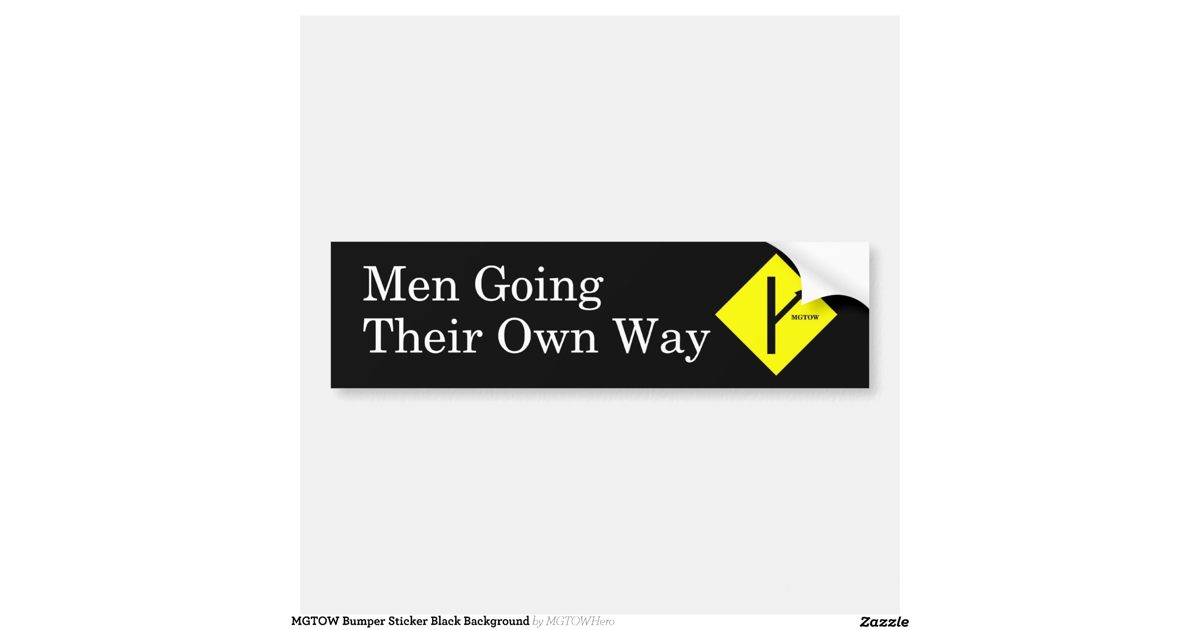 MGTOW Bumper Sticker Black Background Car Bumper Sticker | Zazzle