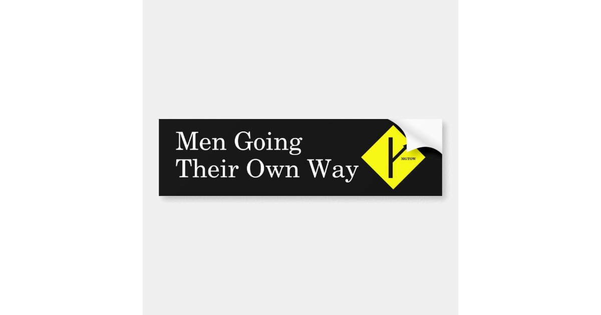 MGTOW Bumper Sticker Black Background | Zazzle