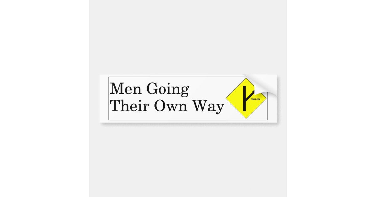 MGTOW Bumper Sticker White Background | Zazzle