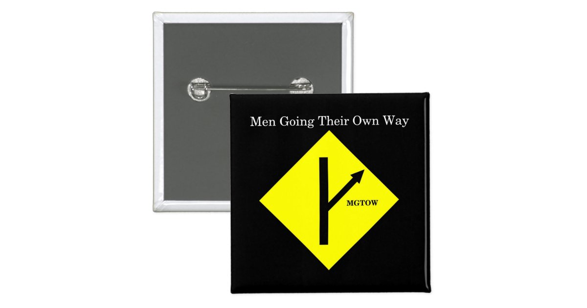 MGTOW Logo Button-Square-Black Background Button | Zazzle