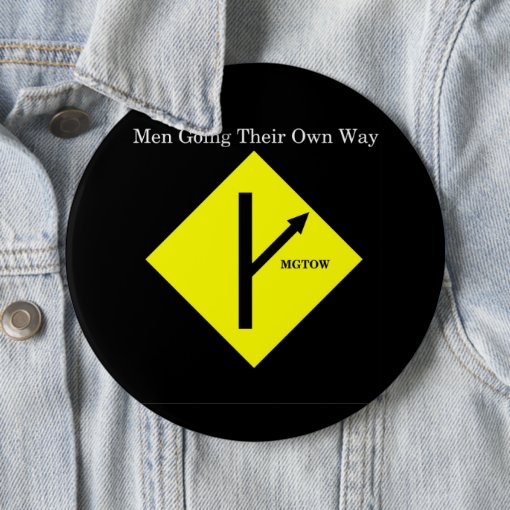 MGTOW Logo Button-XXLarge Size-Black Background Button | Zazzle